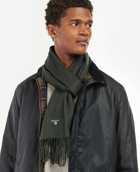 Barbour Plain Lambswool Scarf Forest Green Sportarm